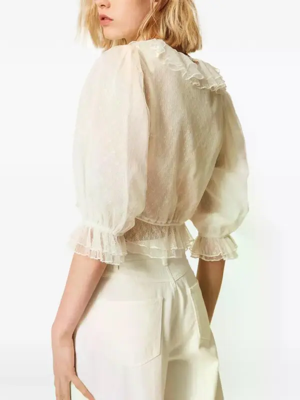 TWINSET Ruffled Cropped Shirt