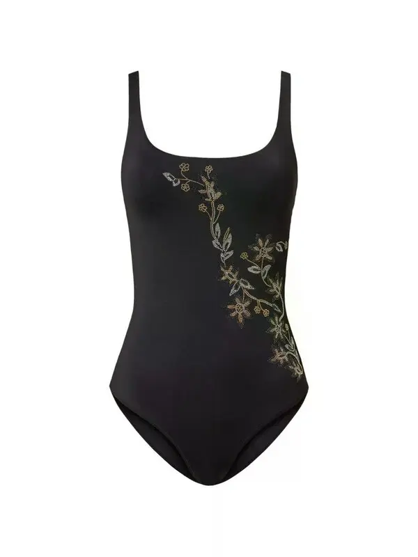 TWINSET Floral-stud One-piece Swimsuit - Black