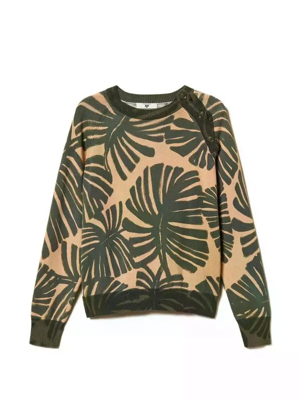 TWINSET Leaf Print Sweater