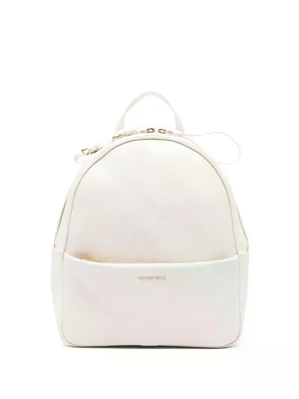 COCCINELLE Nory Zip Leather Backpack - Neutrals