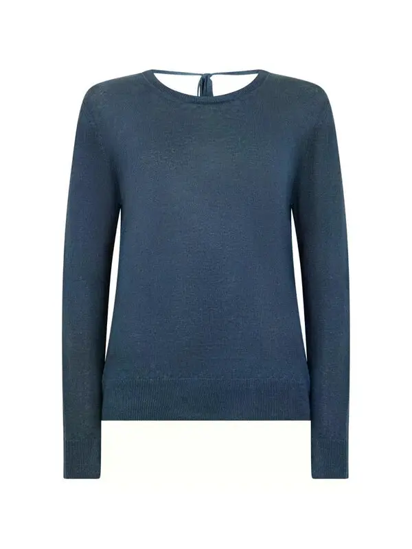 120% Lino Tie-detail Top - Blue