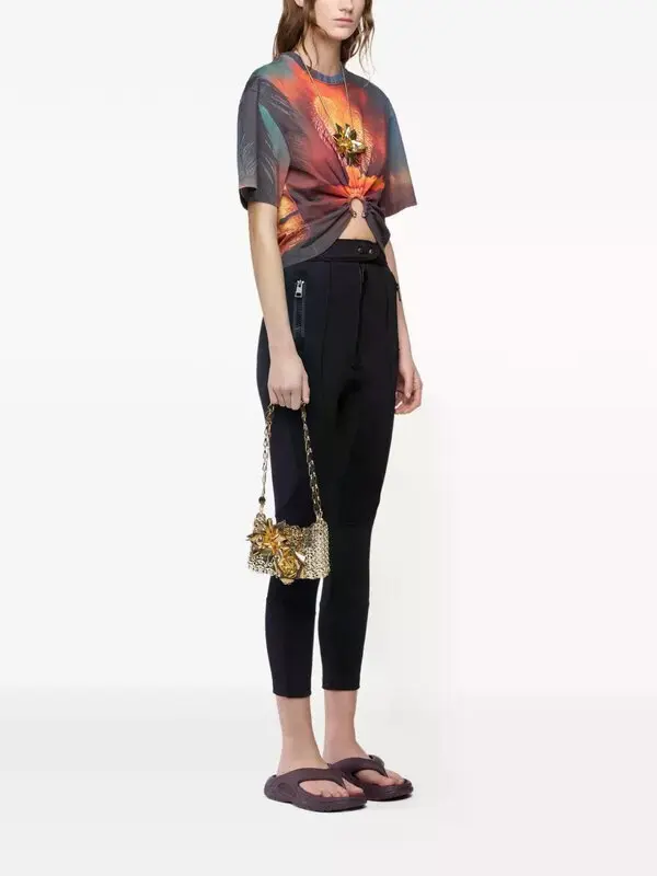 Rabanne Nano 1969 Flower-appliqué Shoulder Bag - Gold
