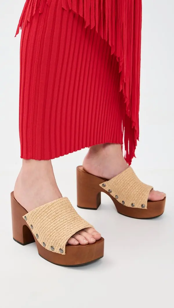 SIMONMILLER Sol Wood Raffia Sandals
