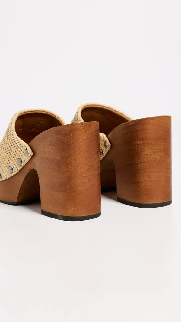 SIMONMILLER Sol Wood Raffia Sandals