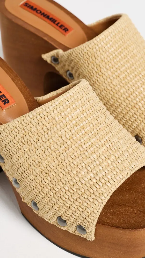 SIMONMILLER Sol Wood Raffia Sandals