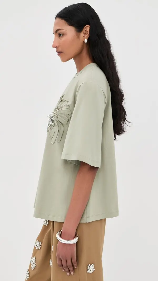 3.1 Phillip Lim Trapeze Tee With Floral Applique