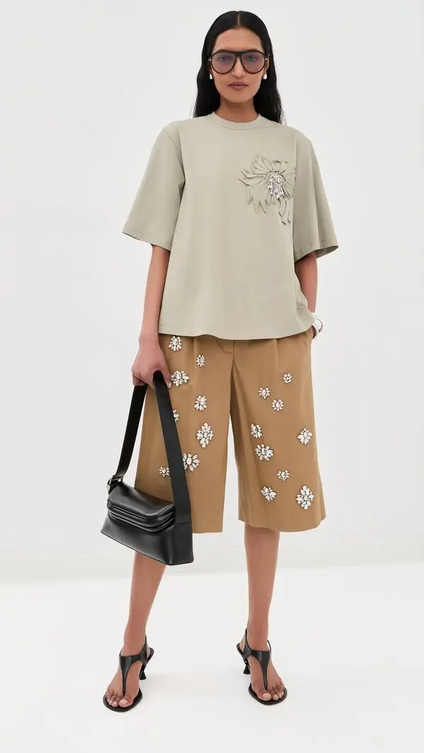 3.1 Phillip Lim Trapeze Tee With Floral Applique