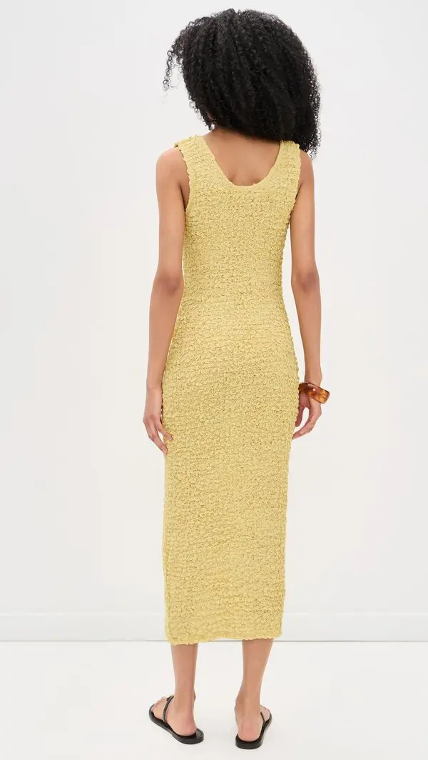 Enza Costa Textured Knit Smocked Tank Dress