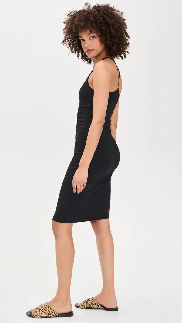 JAMES PERSE Halterneck Ruched Tank Mini Dress