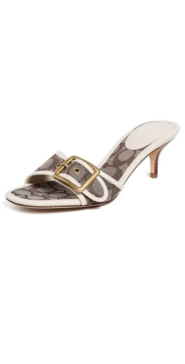 COACH Margot Jacquard Sandals - Oak/chalk