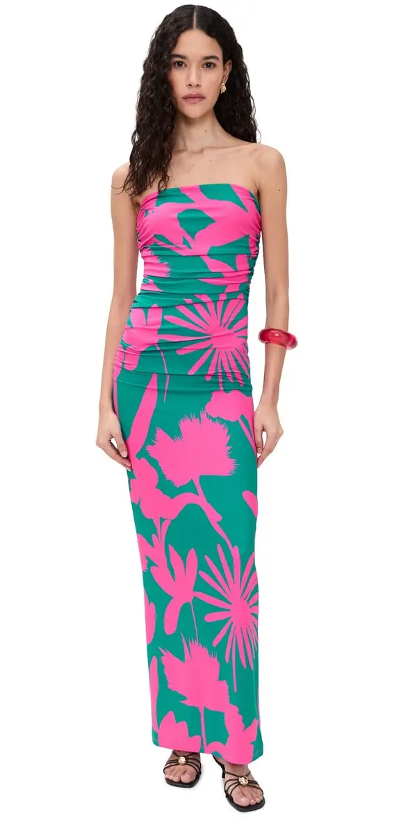 Eywasouls Malibu Tracy Maxi Dress - Fuchsia Flora