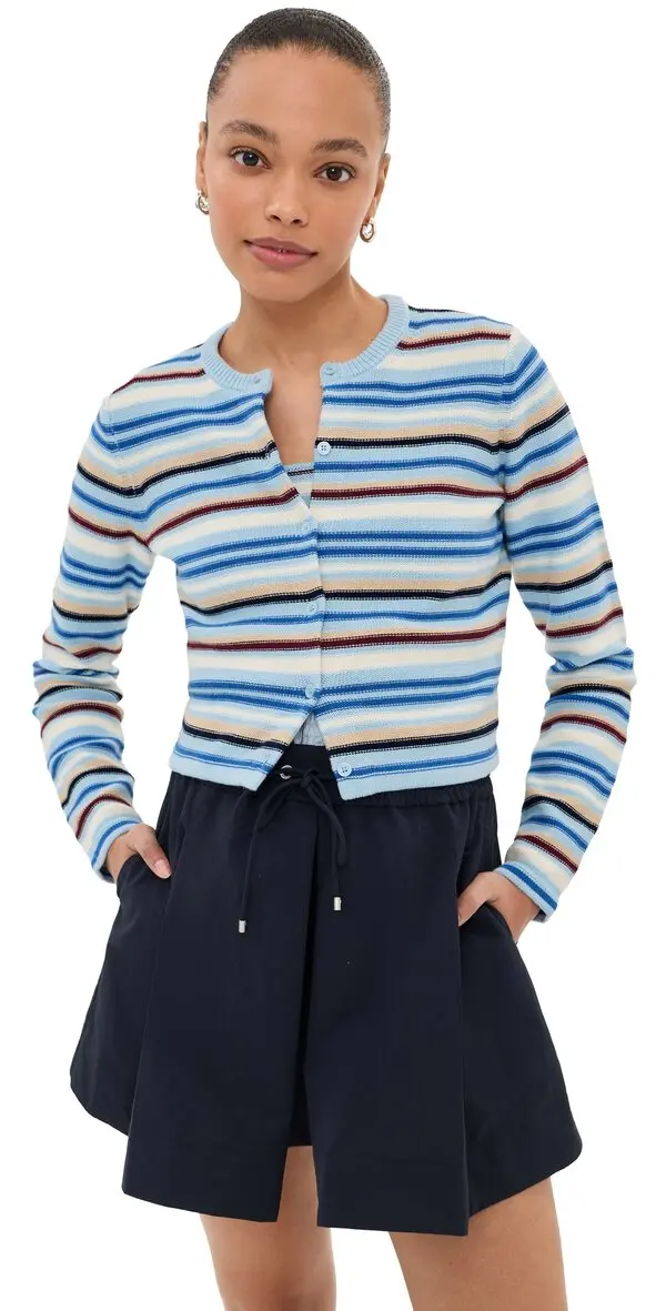 LE BOP Mara Cardigan - Sky Multi Stripe