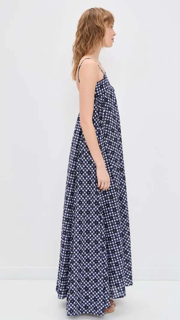 Eywasouls Malibu Gingham Check Floral Maxi Dress