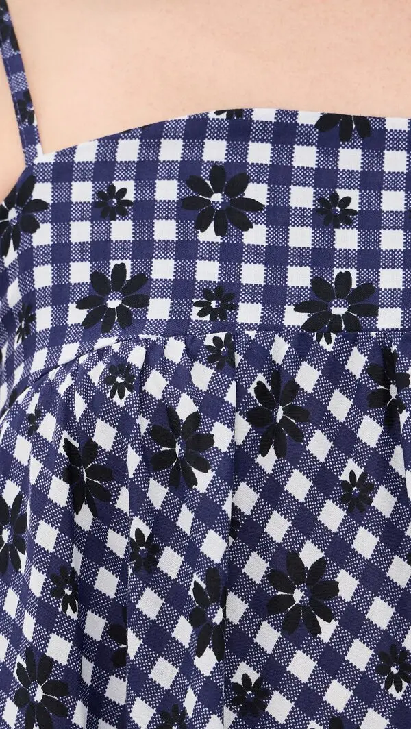 Eywasouls Malibu Gingham Check Floral Maxi Dress