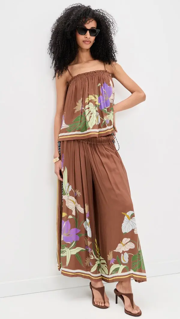 ALEMAIS Alfie Ruched Pants - Chocolate