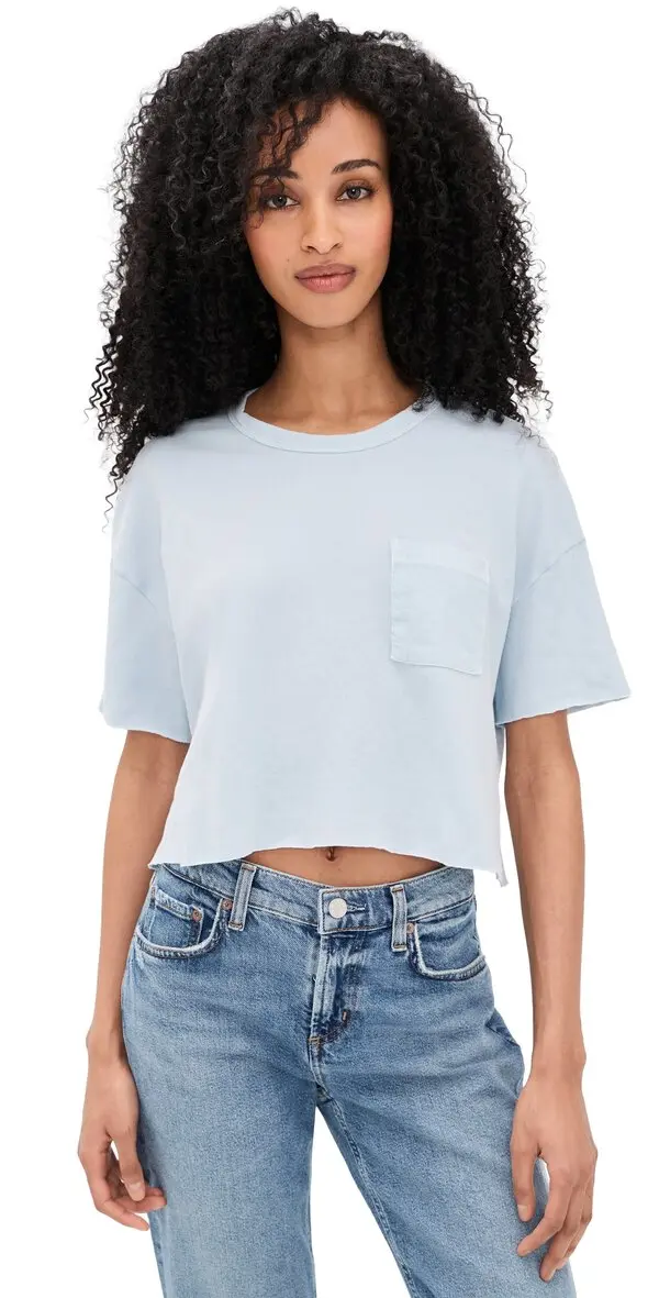 JAMES PERSE Cropped Relaxed Fit Pocket Tee