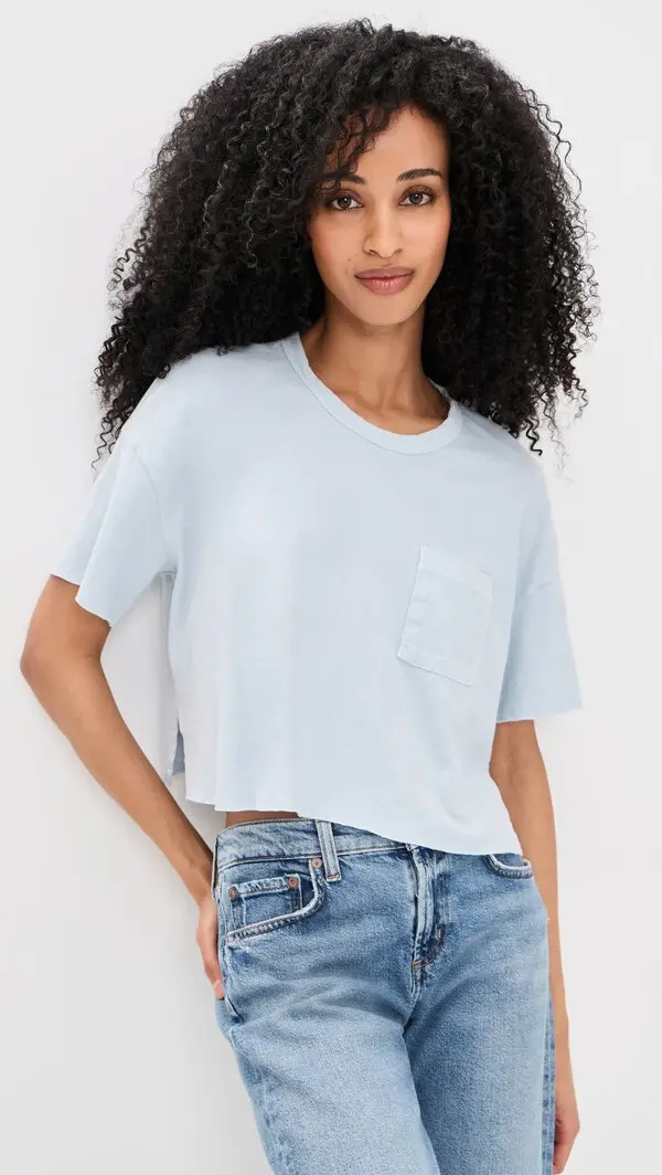 JAMES PERSE Cropped Relaxed Fit Pocket Tee