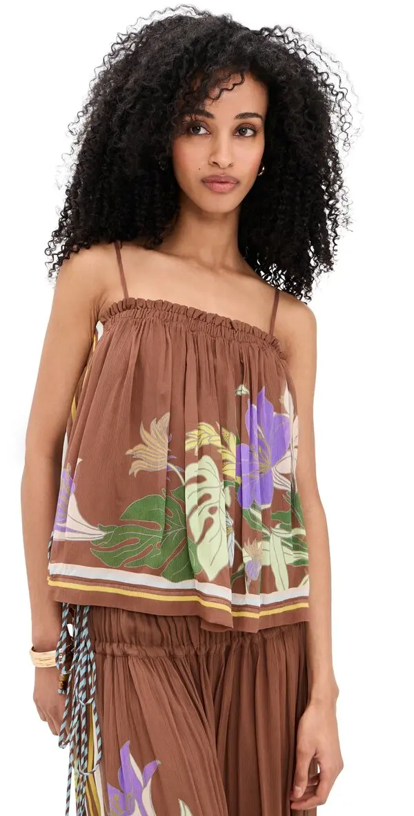 ALEMAIS Alfie Ruched Floral Print Top