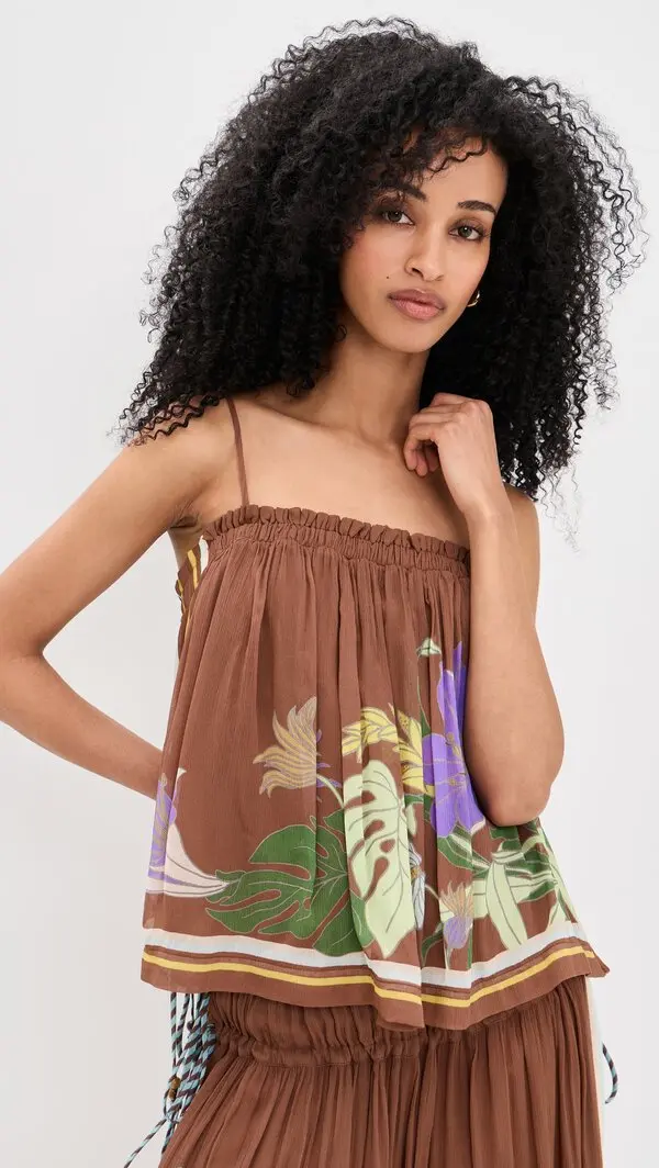 ALEMAIS Alfie Ruched Floral Print Top