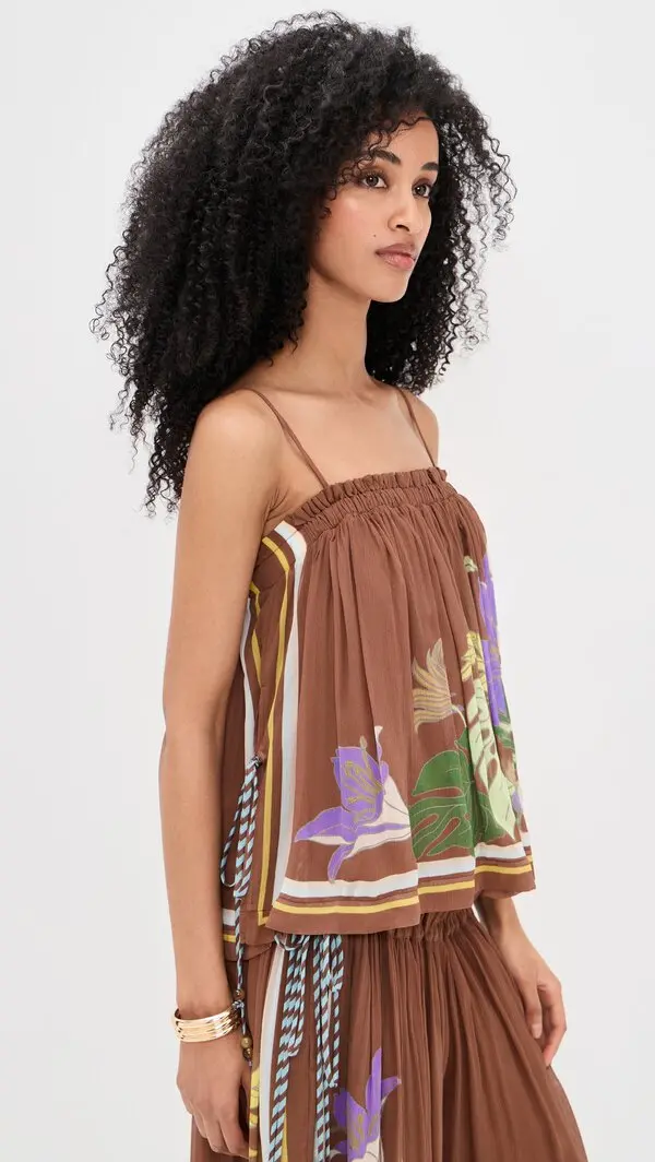 ALEMAIS Alfie Ruched Floral Print Top