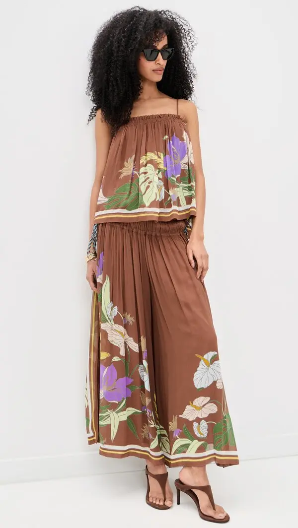 ALEMAIS Alfie Ruched Floral Print Top