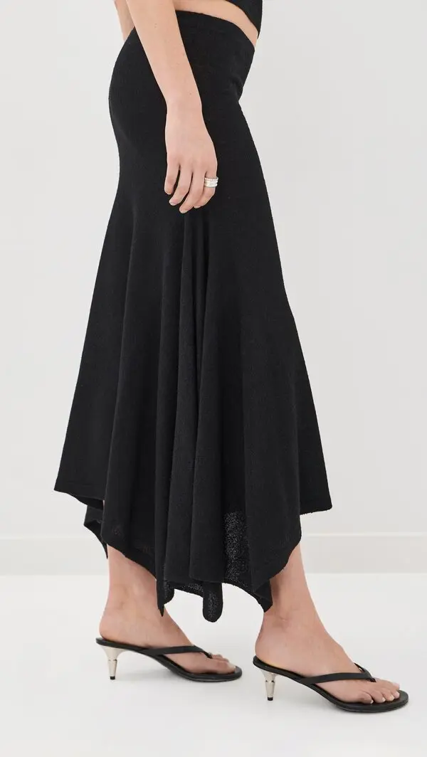 Co Pleated Flare Hem Knit Skirt