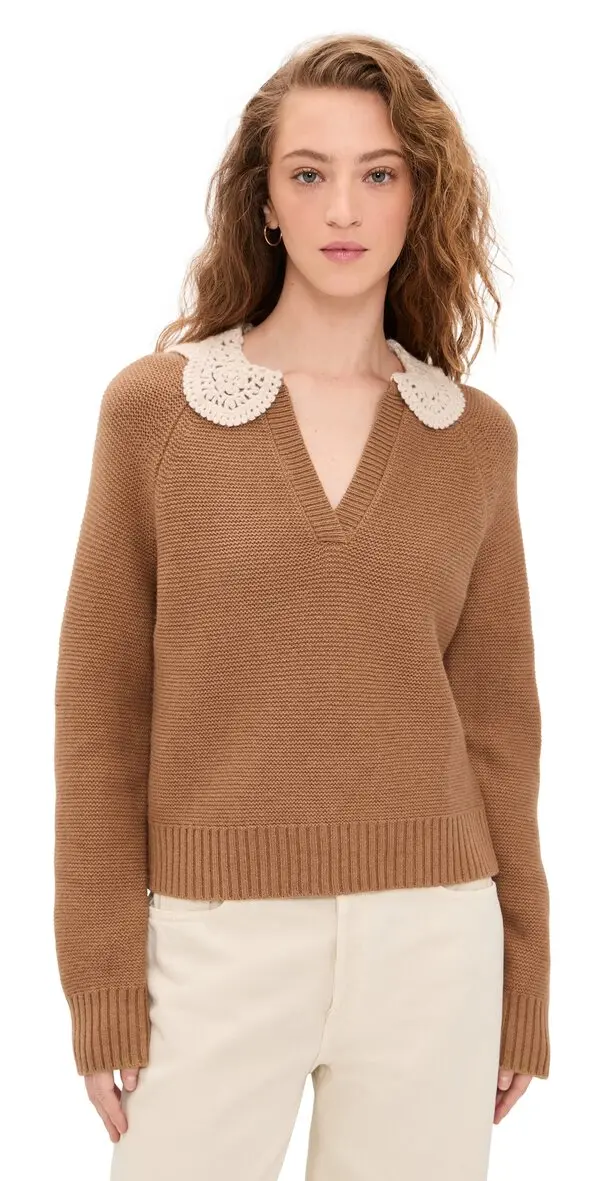 MAREA Crochet Collar Wool-cashmere Blend Sweater