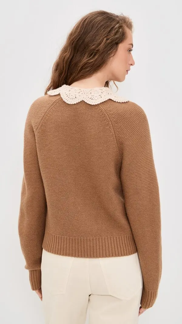MAREA Crochet Collar Wool-cashmere Blend Sweater