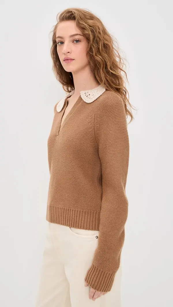 MAREA Crochet Collar Wool-cashmere Blend Sweater
