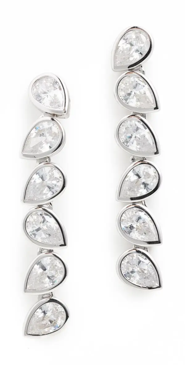 Shashi Danjou Drop Earrings - Silver