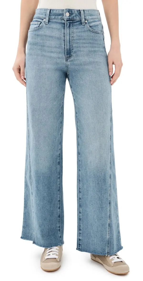 Paige Anessa Jeans With Twisted Outseam Panel And Raw Hem - Explorer