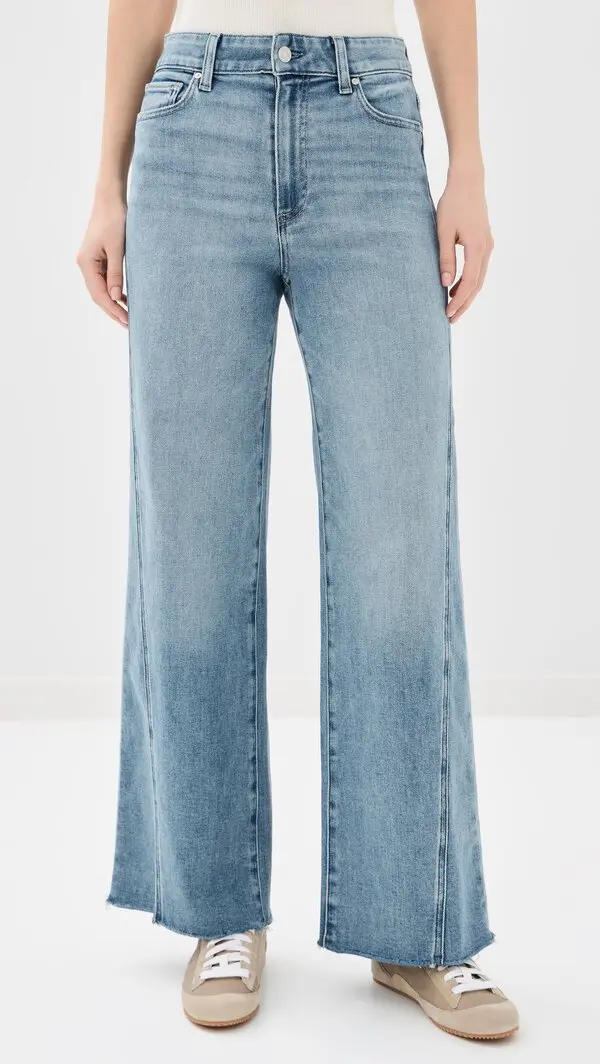 Paige Anessa Jeans With Twisted Outseam Panel And Raw Hem - Explorer
