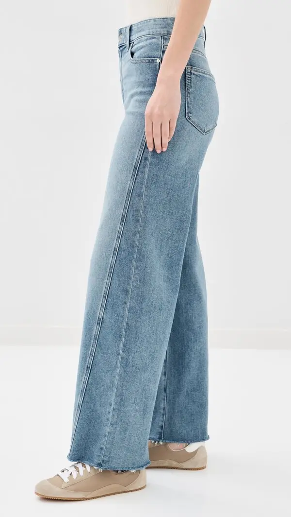 Paige Anessa Jeans With Twisted Outseam Panel And Raw Hem - Explorer