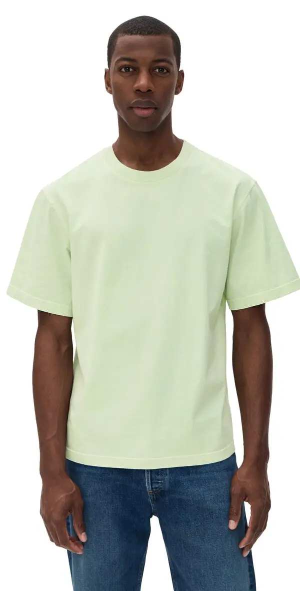AGOLDE Asha Mock Neck Tee - Mint Cream