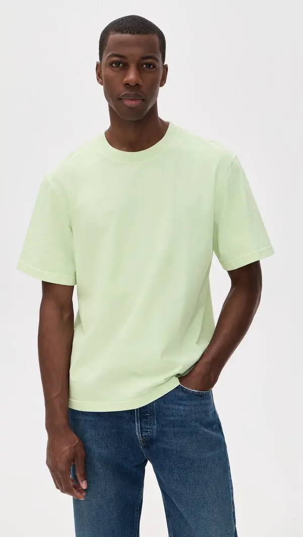 AGOLDE Asha Mock Neck Tee - Mint Cream