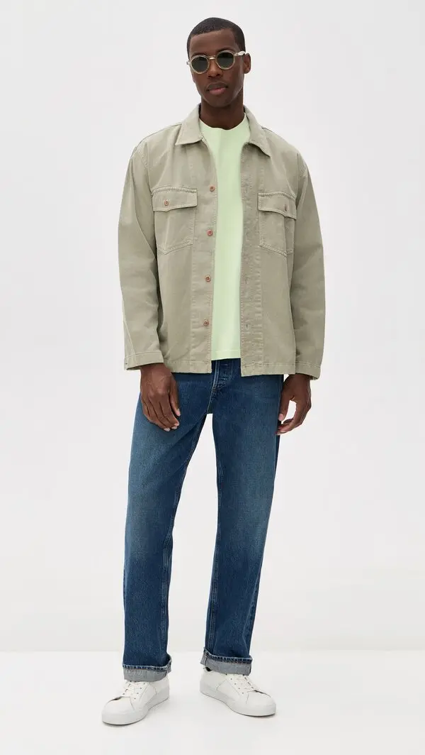 AGOLDE Asha Mock Neck Tee - Mint Cream