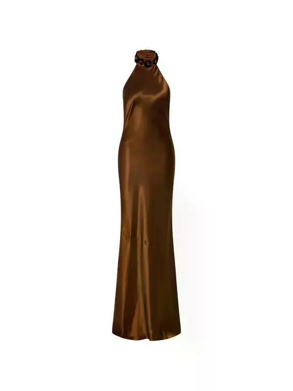 Rebecca Vallance Halter Neck Maxi Dress - Brown