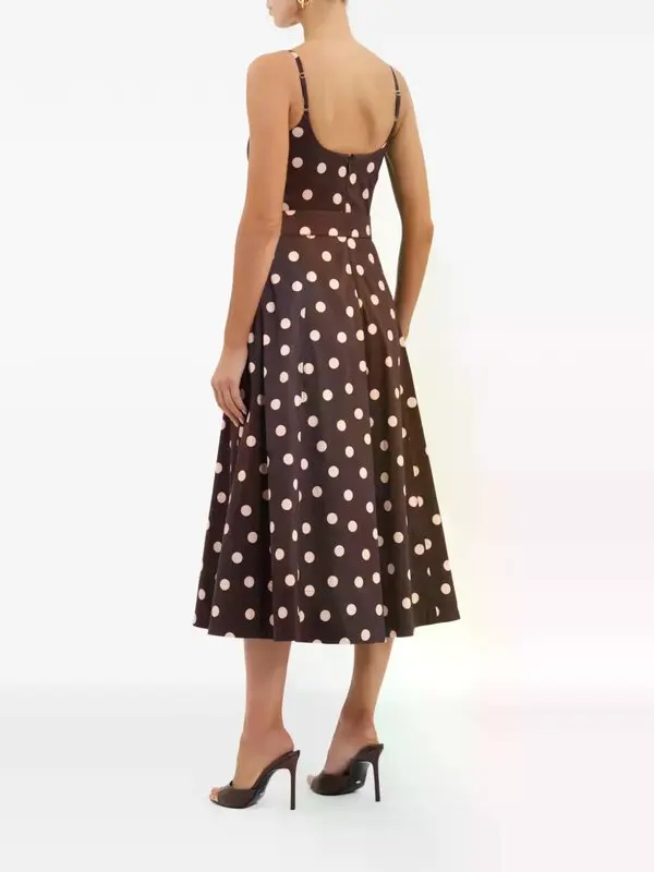 Rebecca Vallance Polka Dot Belted Midi Dress