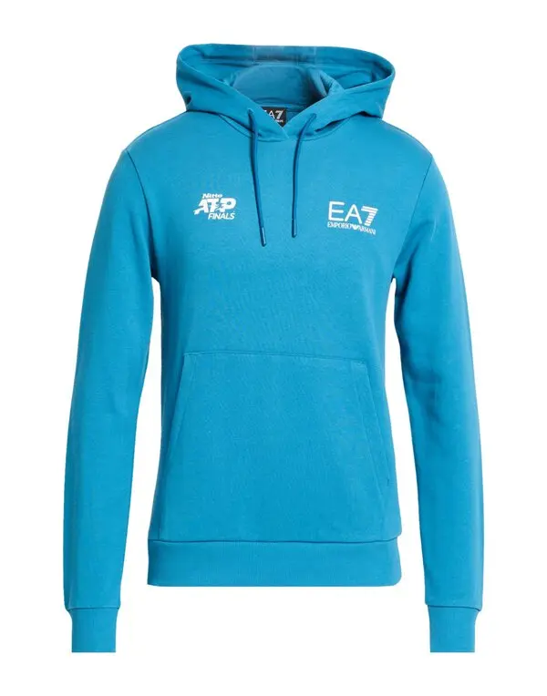 EA7 Cotton Terry Hooded Sweatshirt - Blue