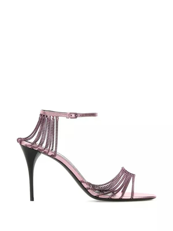 Saint Laurent Babylone Chain Sandals - Pink