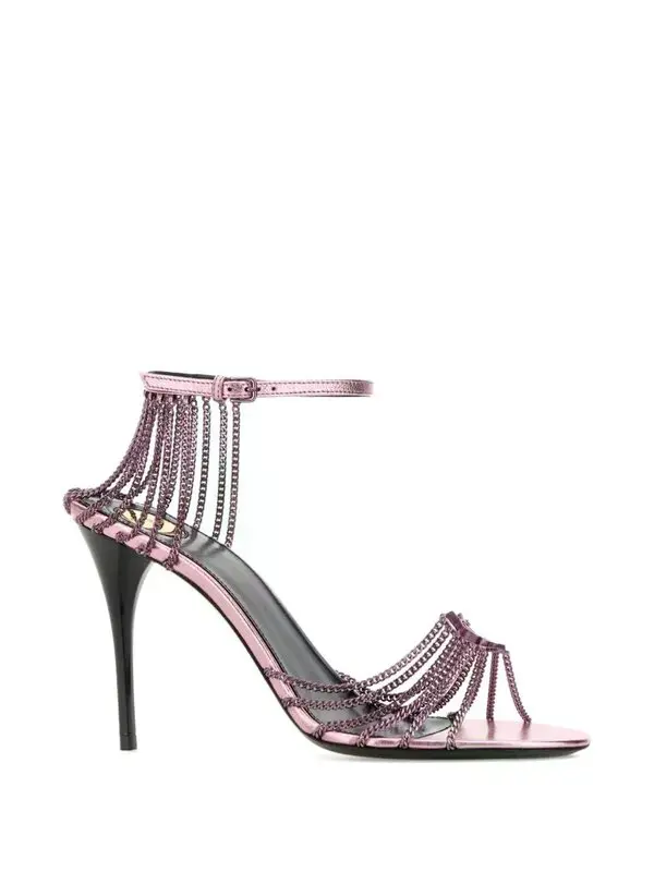 Saint Laurent Babylone Chain Sandals - Pink