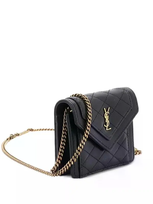 Saint Laurent Gaby Envelope Chain Quilted Micro Crossbody Bag