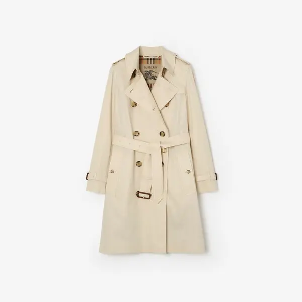 Burberry Mid-length Kensington Trench Coat - Clam Beige