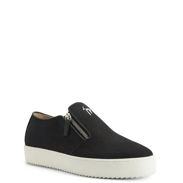 GIUSEPPE ZANOTTI Textile Slip-on Sneaker - Black