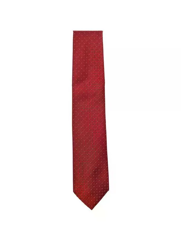 Brioni Dotted Silk Neck Tie - Red