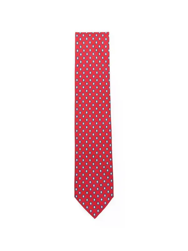 Brioni Polka-dot Neck Tie - Red