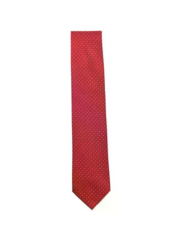 Brioni Polka-dot Neck Tie - Red