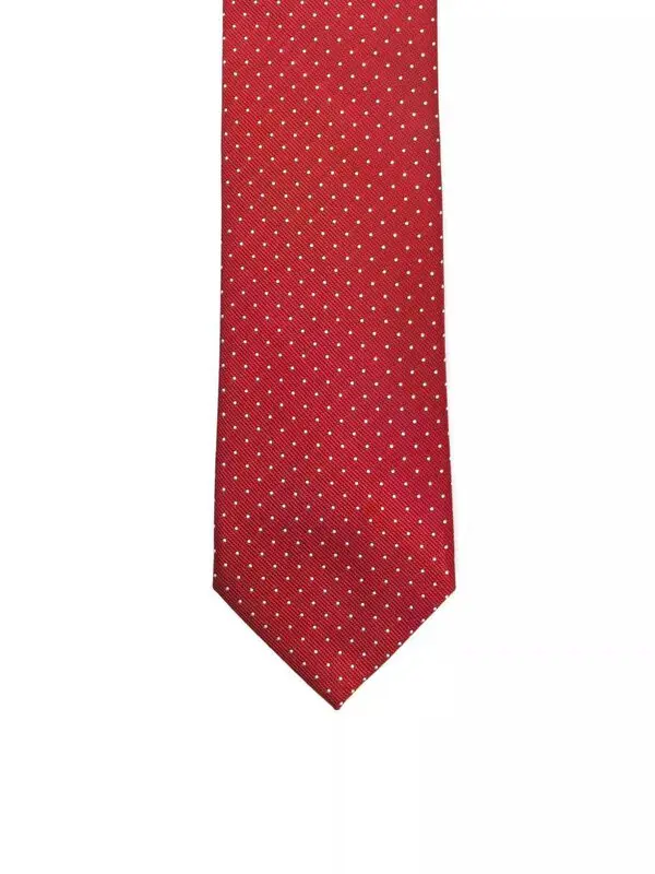 Brioni Polka-dot Neck Tie - Red