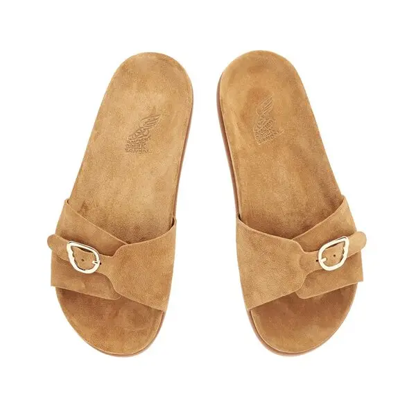 ANCIENT GREEK SANDALS Stoa Suede Sandals - Sahara
