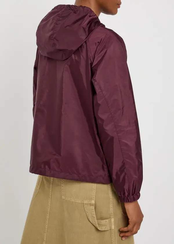 Moncler Coquelicot Hooded Shell Jacket - Dark Red